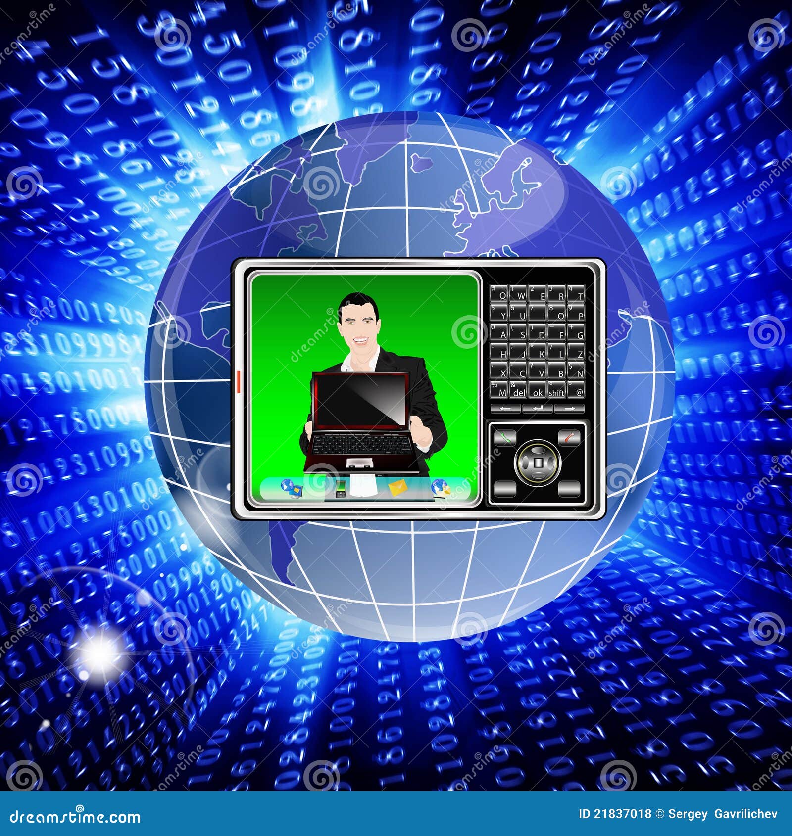 Creation of Hi-tech Models of Phones Stock Illustration - Illustration ...