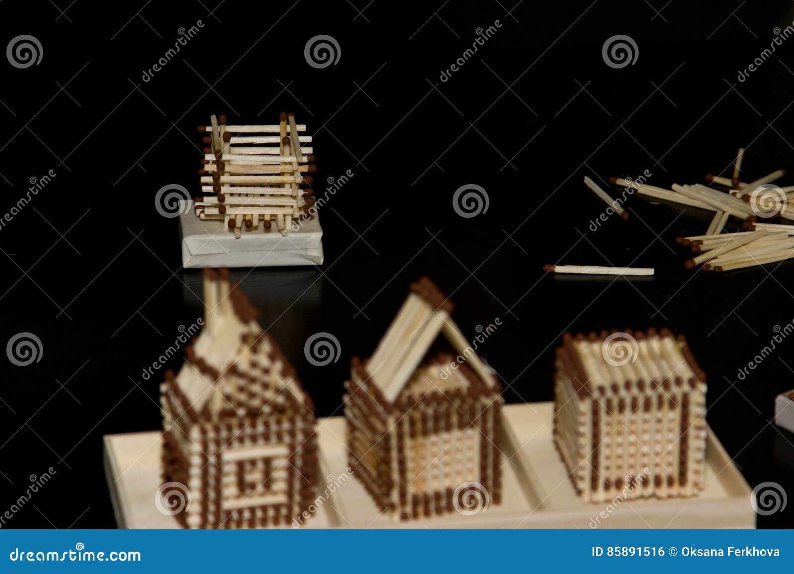Creation house of matches. stock photo. Image of detail - 85891516
