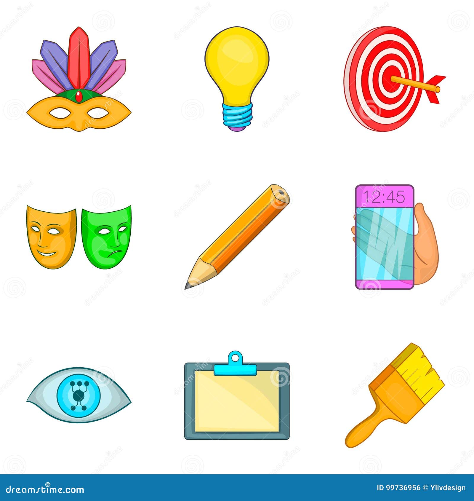 Creation Icons Set, Cartoon Style Stock Vector - Illustration of ...