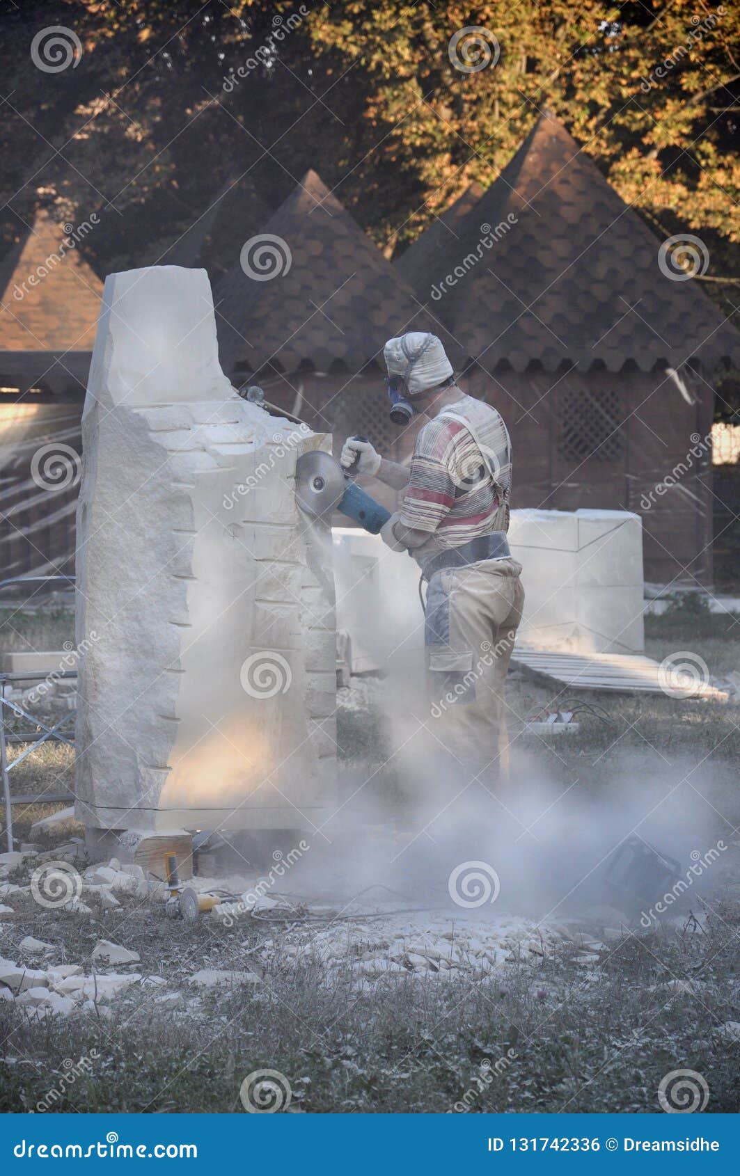 Creation of Monuments. Sculptors Creating Sculptures Stock Photo ...