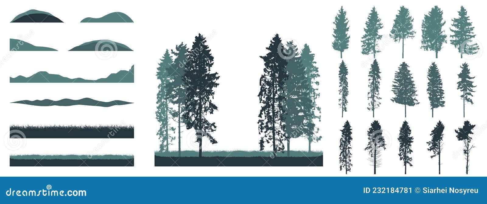 Realistic Forest Island On Transparent Background. 3d Rendering ...