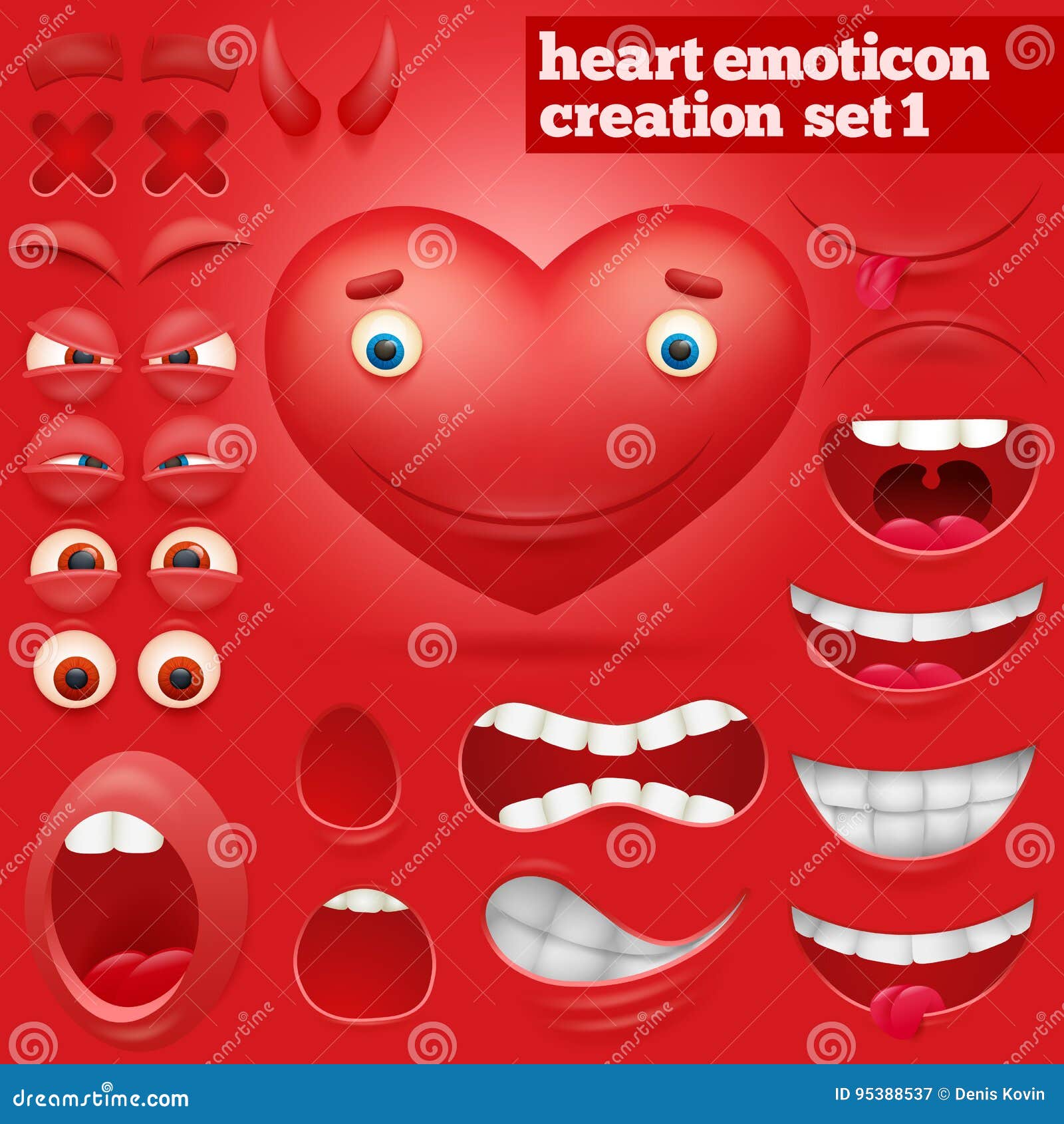Red Heart Emoticon Symbol, Pixel Art Design Cartoon Vector ...