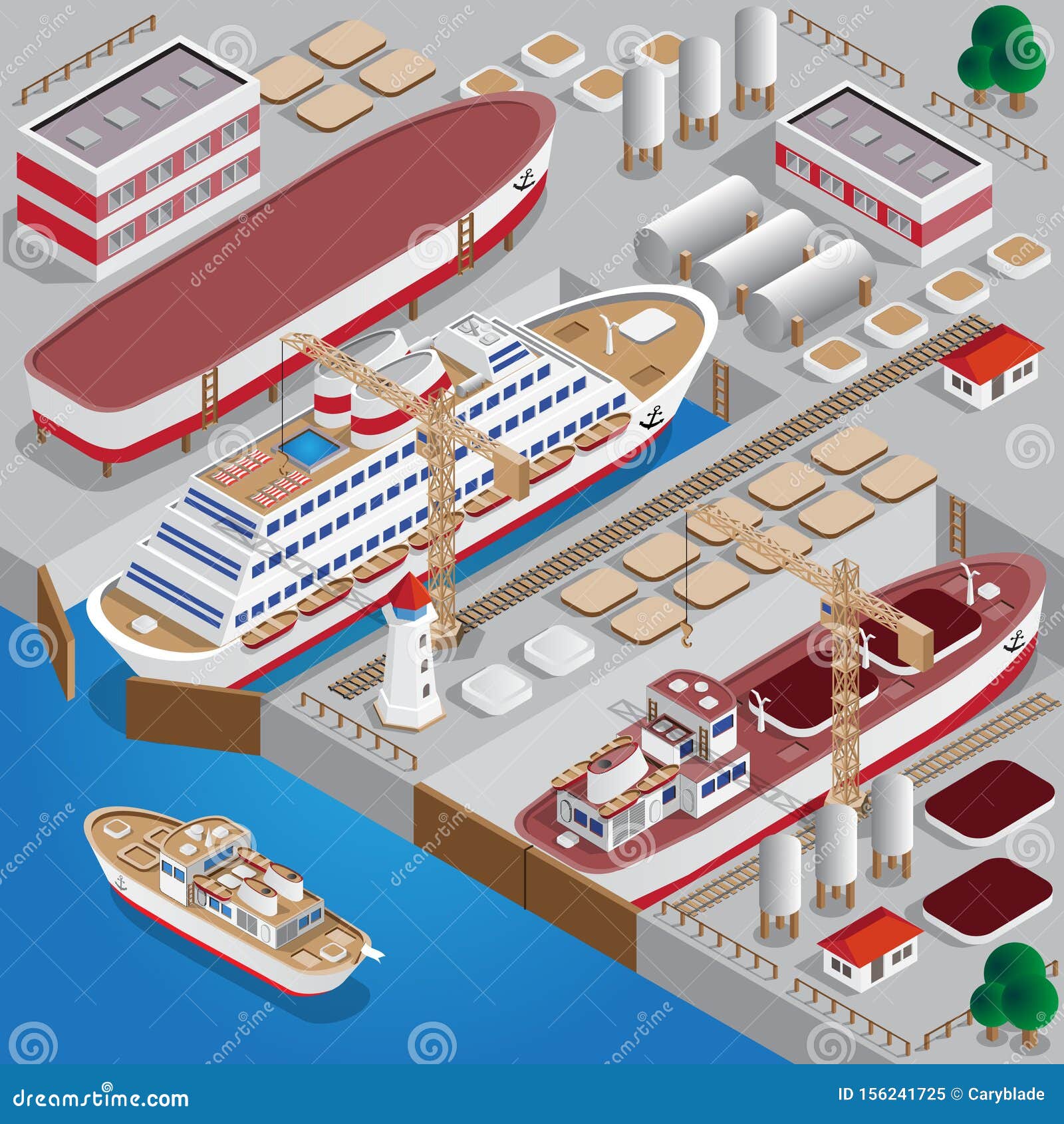 Repair of ships. stock vector. Illustration of upgrading - 156241725