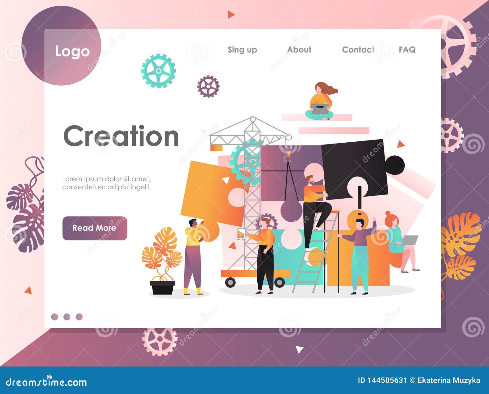 Creation Vector Website Landing Page Design Template Stock Vector ... Creation Vector Website Landing Page Design Template Stock Vector ...