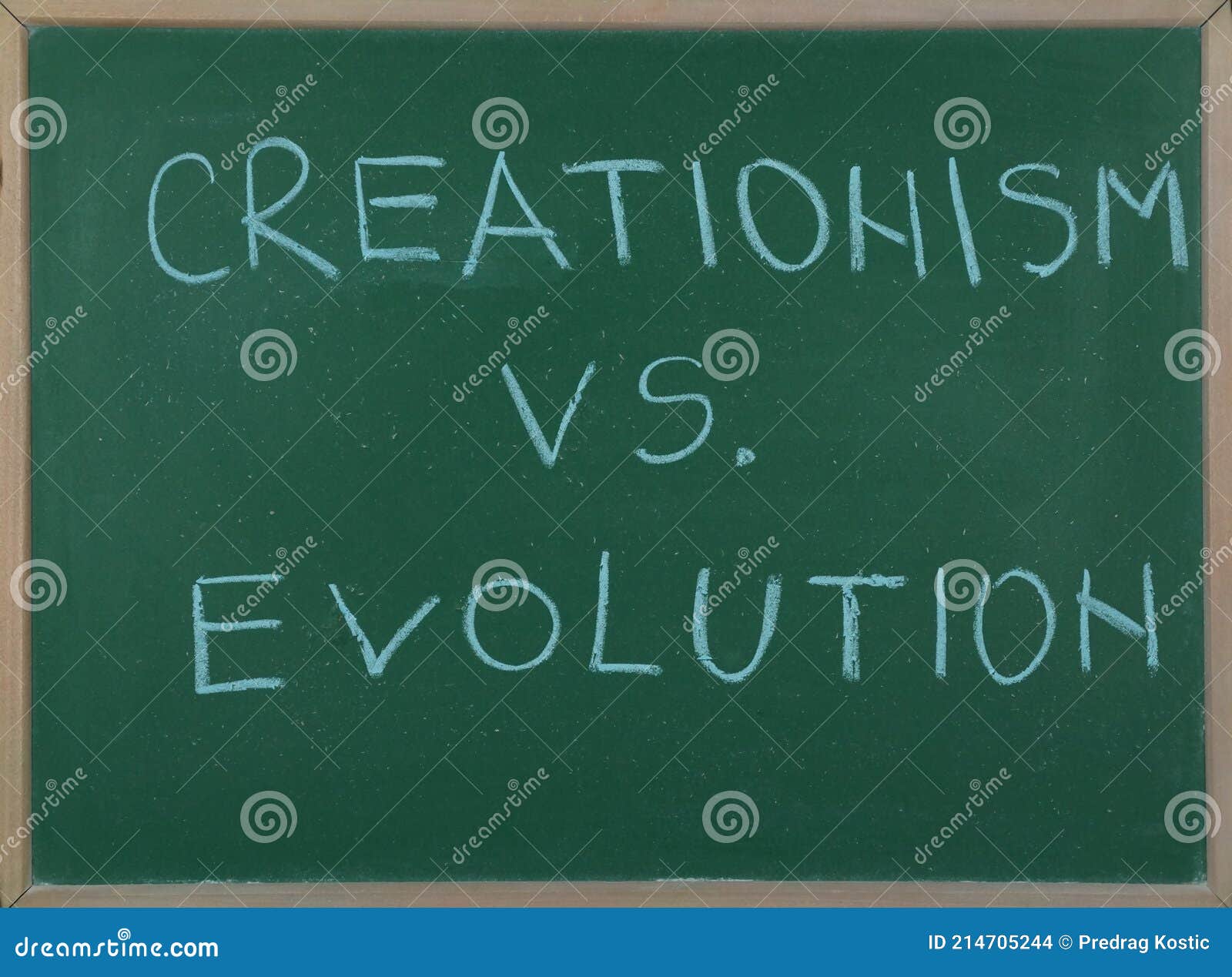 Creationism vs Evolution. stock photo. Image of appeal - 214705244