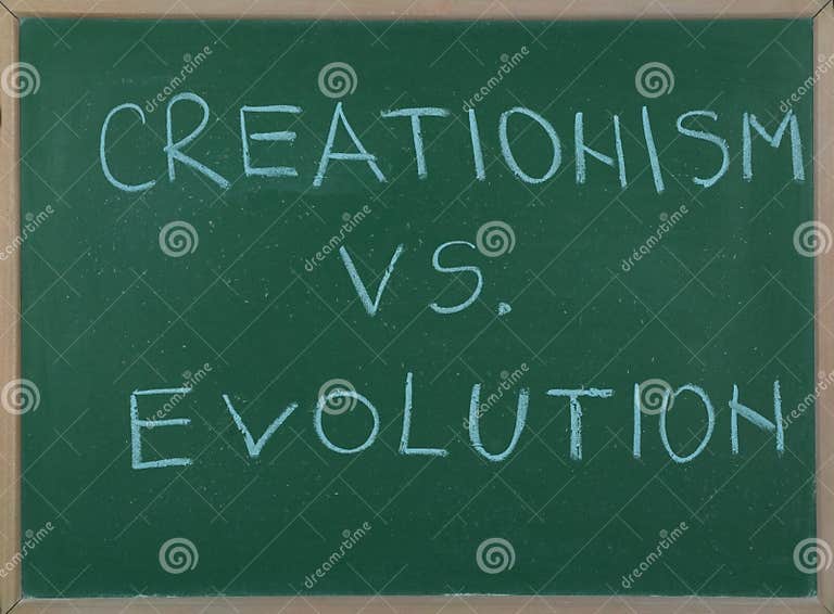 Creationism vs Evolution. stock photo. Image of appeal - 214705244