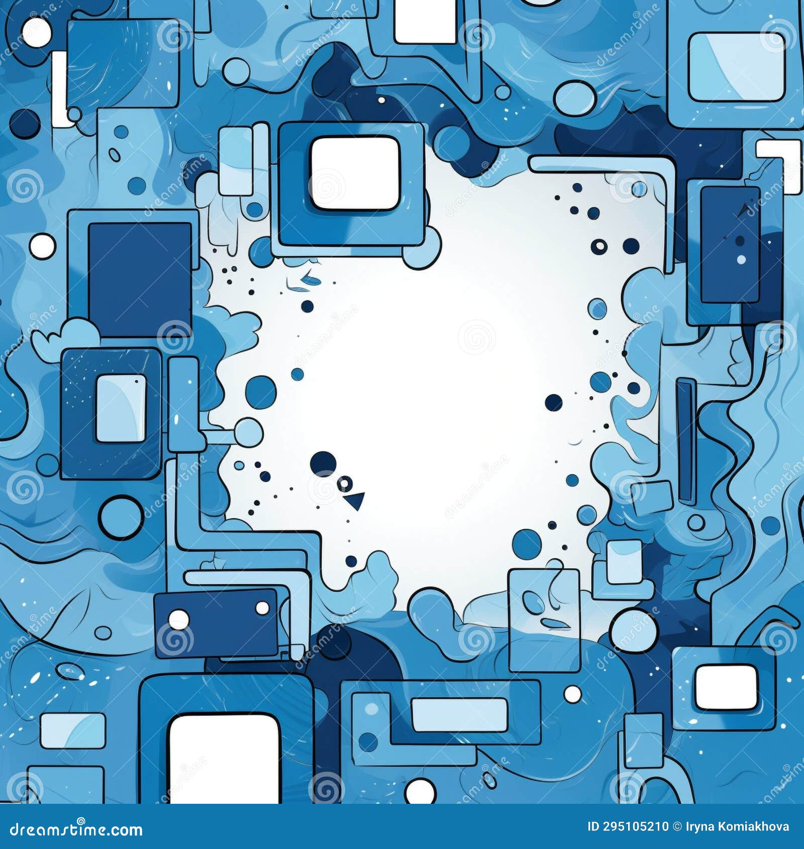 Creativ Doodle Blue Abstract Background Stock Photo - Image of freehand ...