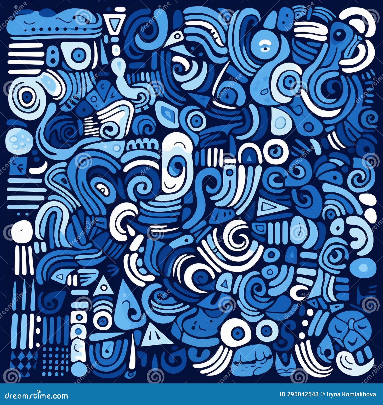Creativ Doodle Blue Abstract Background Stock Image - Image of artistic ...