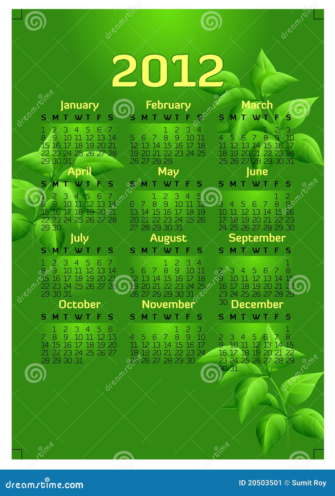 Creative 2012 Calender Template Stock Vector - Illustration of ready ...