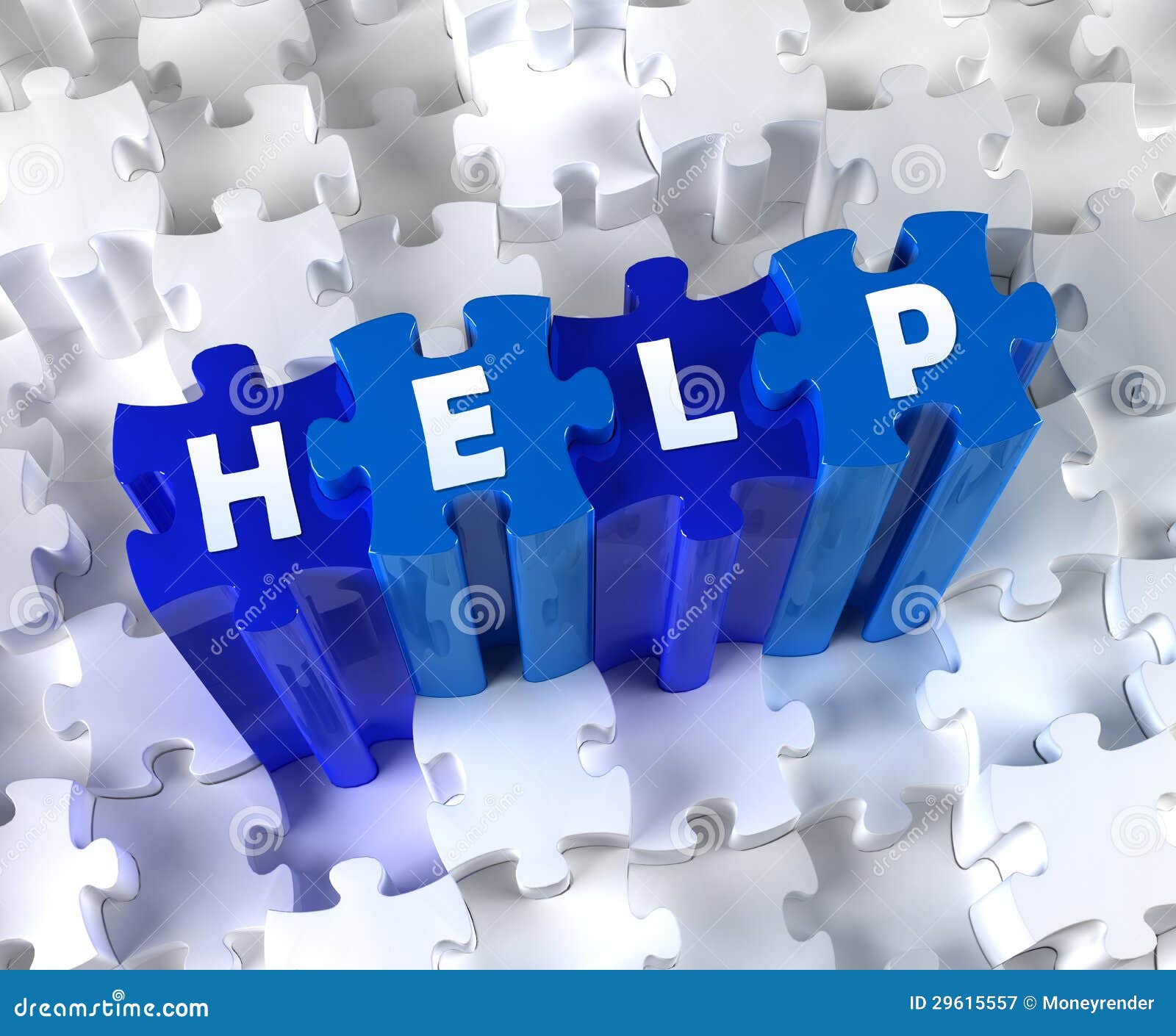 Creative 3D Pieces of Puzzle and Word HELP Stock Illustration ...