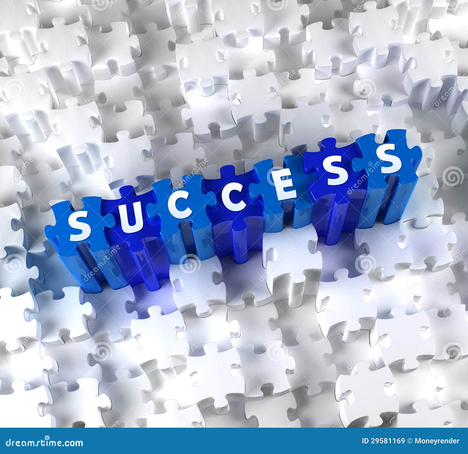Creative 3D Pieces of Puzzle and Word SUCCESS Stock Illustration ...