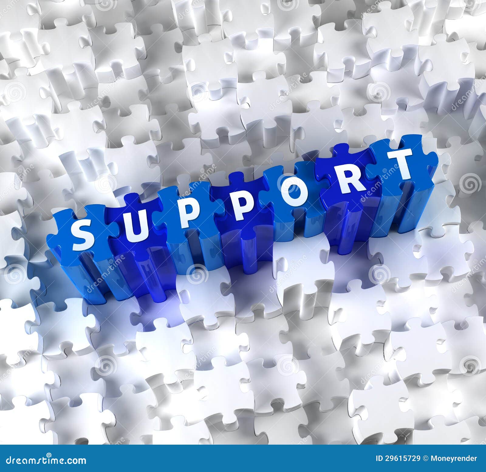 Creative 3D Pieces of Puzzle and Word SUPPORT Stock Illustration ...