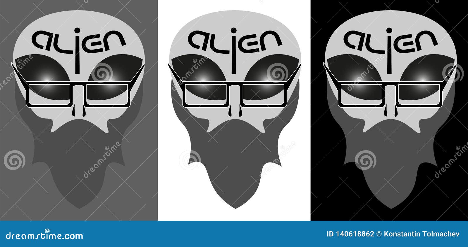 Abstract Alien Face in Hipster Image with the Inscription Stock Vector ...