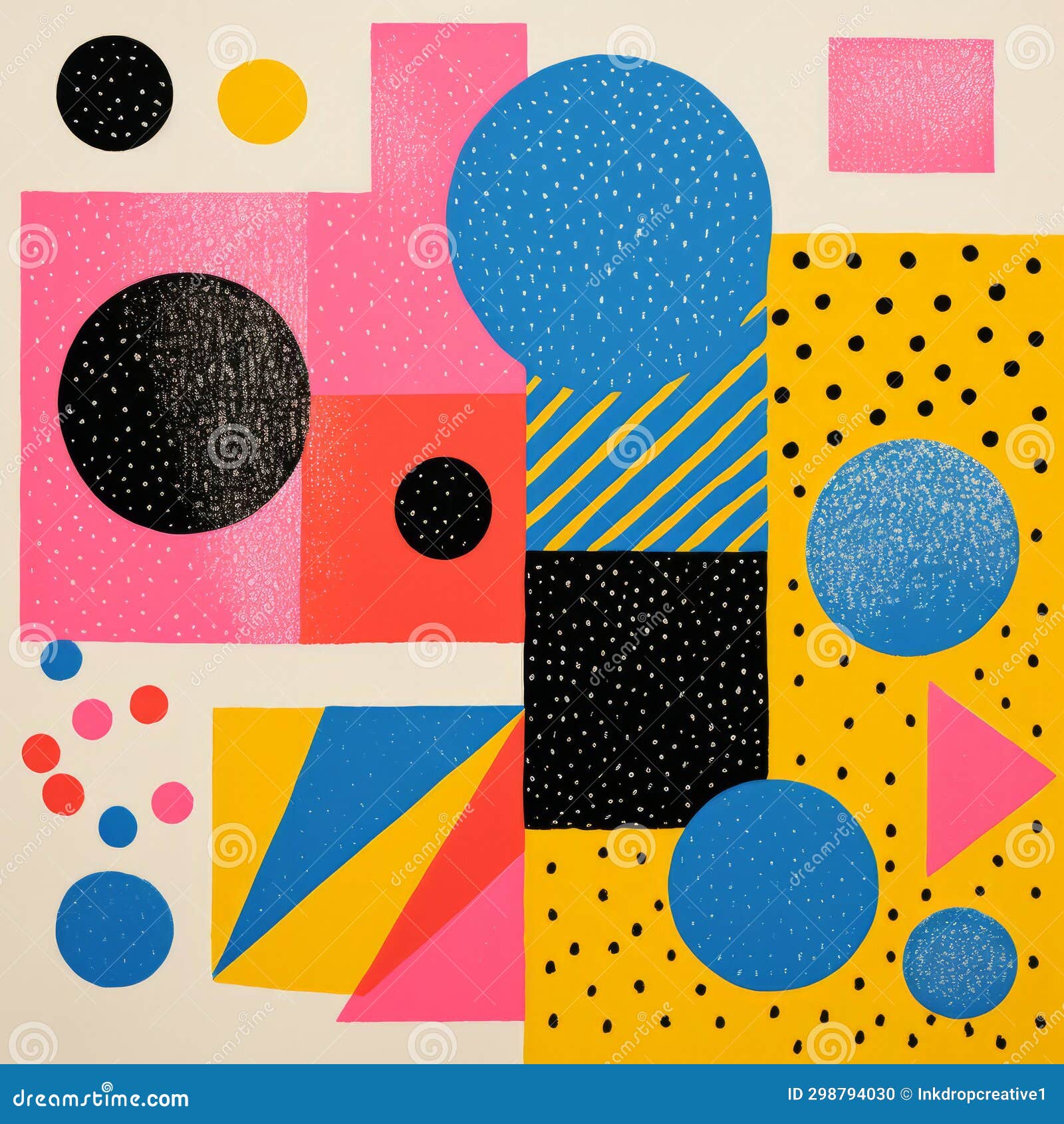 Creative Abstract Art Background with Bold Shapes and Elements ...