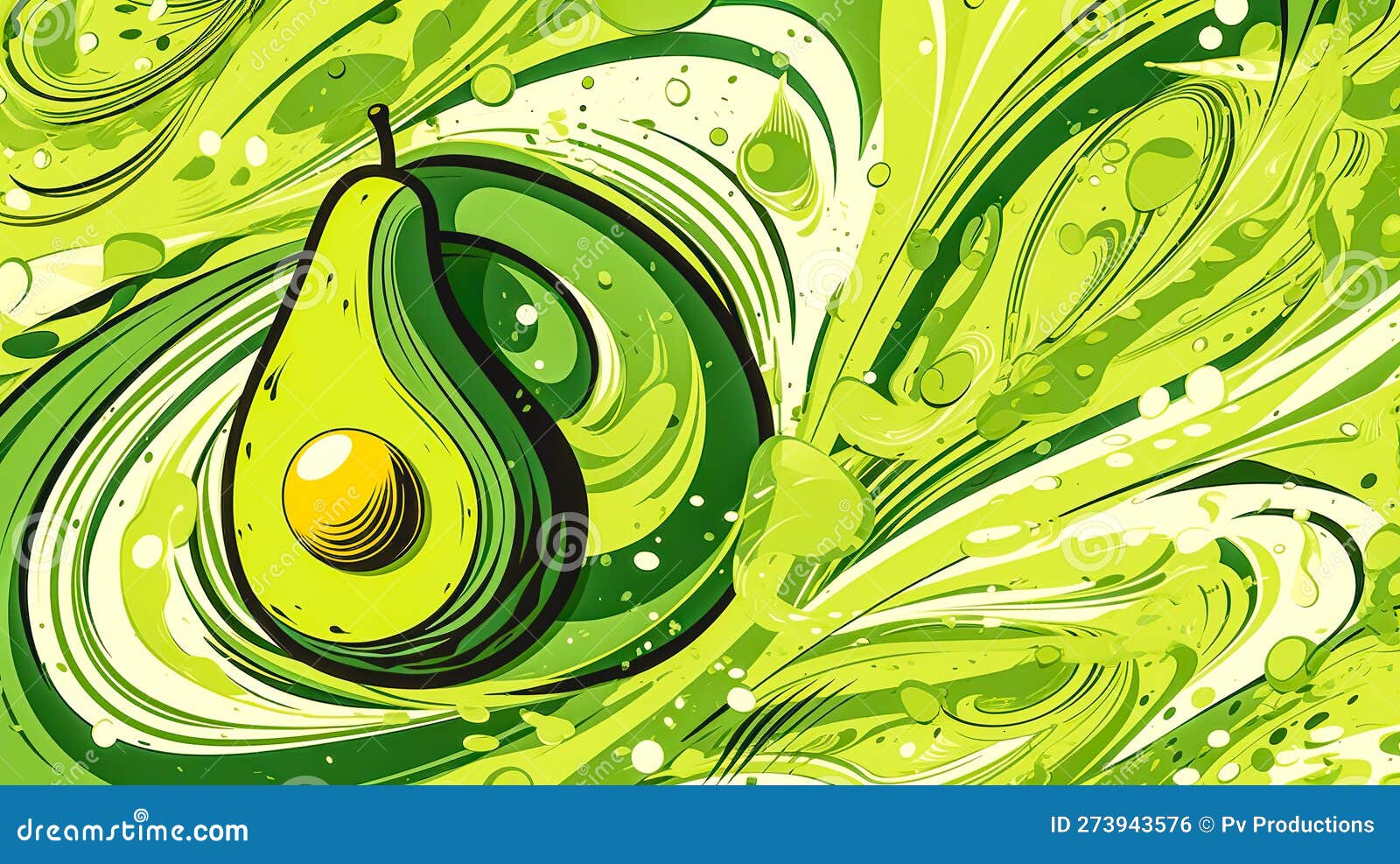 Creative Abstract Background with Avocado, Generative AI. Stock ...