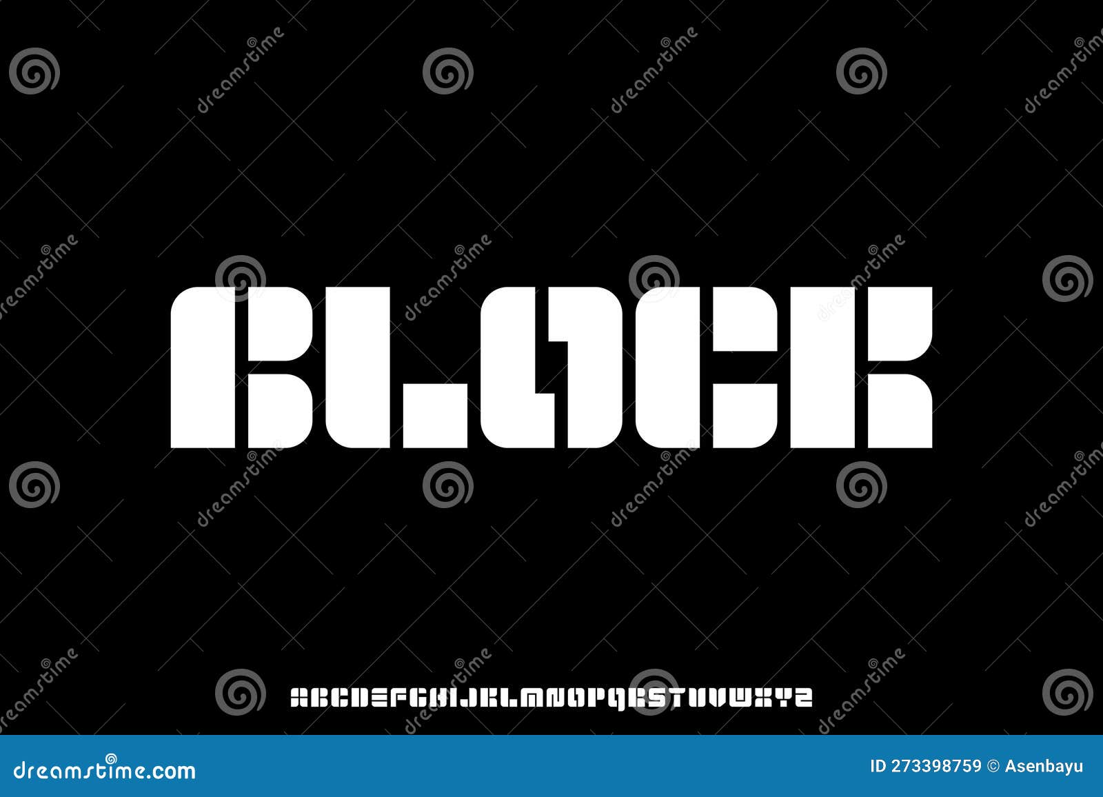 Creative Abstract Block Font Vector Geometric Style Illustration Stock ...