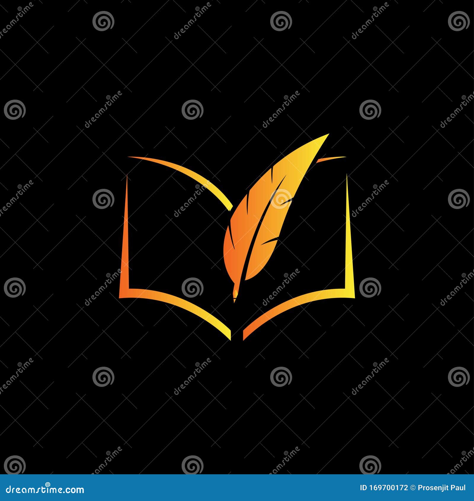 Creative Abstract Book Feather Logo Design Stock Vector - Illustration ...