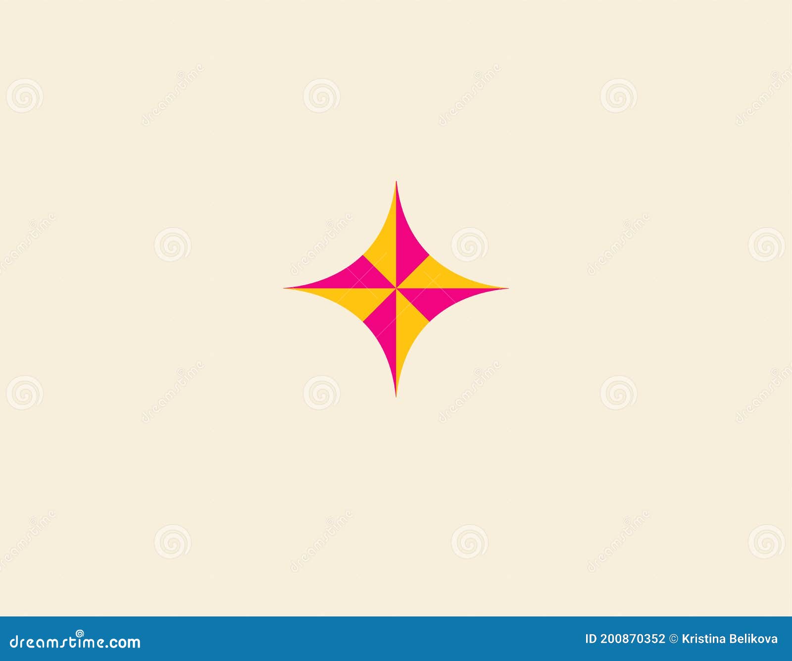 Creative Abstract Bright Yellow and Pink Logo Icon Star Symbol Stock ...