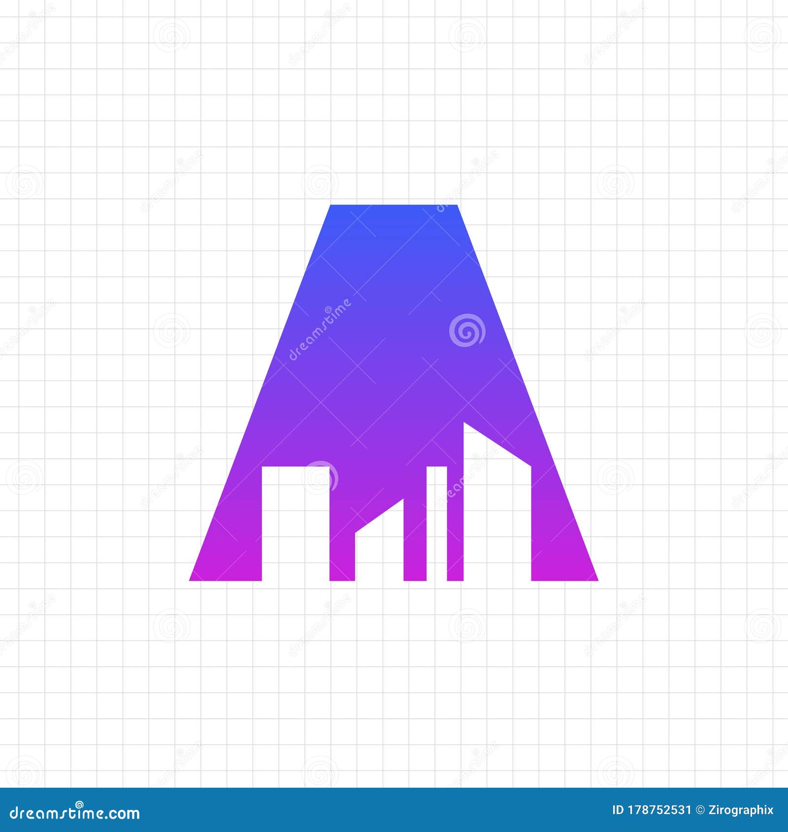 Creative Abstract a City Logo Design Symbol Stock Vector - Illustration ...