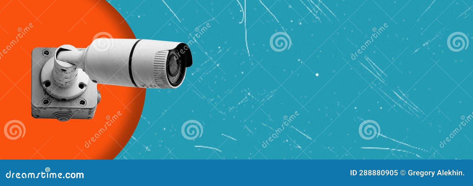 Creative Abstract Collage Featuring an Image of a Hidden Surveillance ...