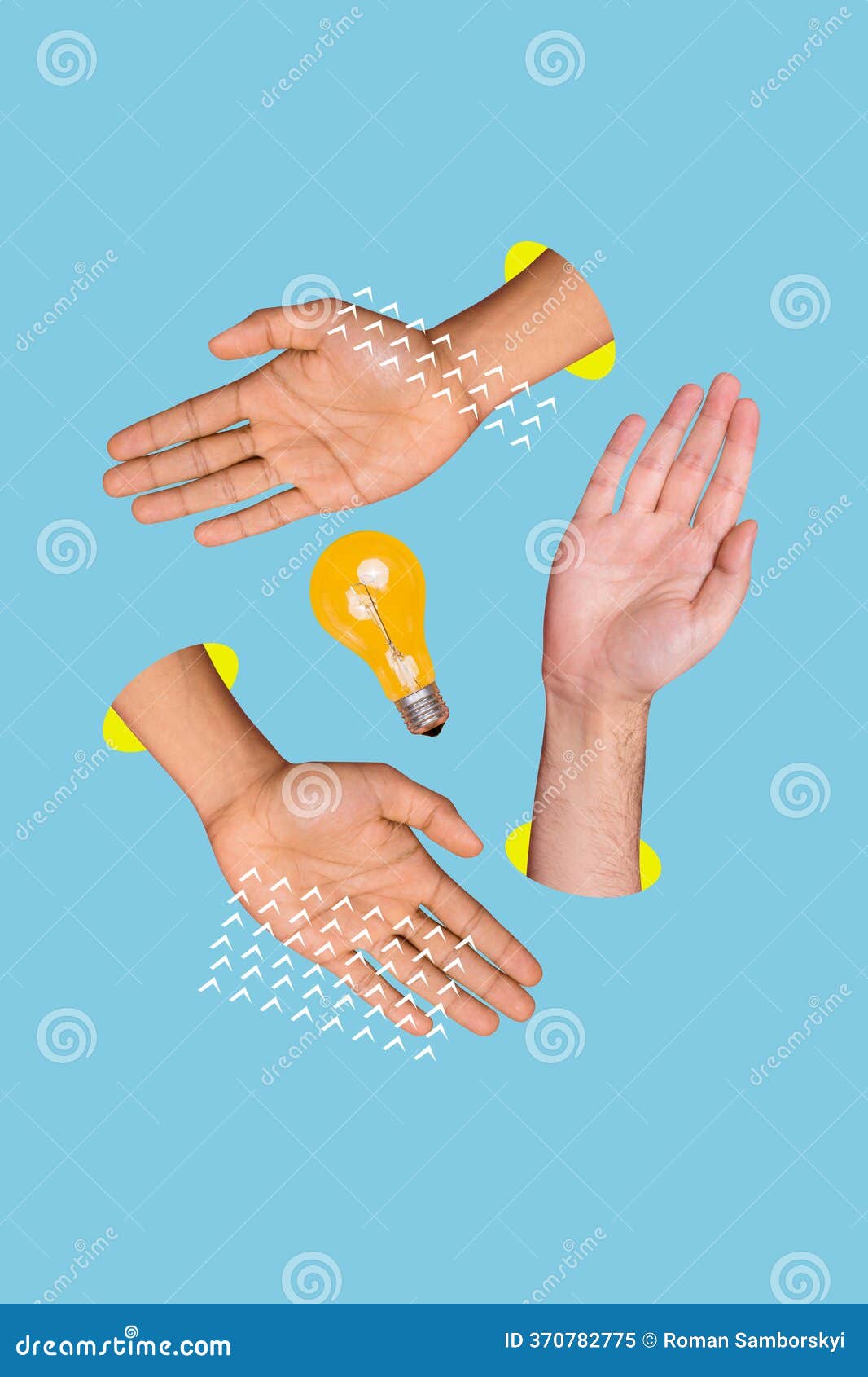 Hands Waving Vector Draw Illustration. Crowded Hands Up Wave With Arms ...