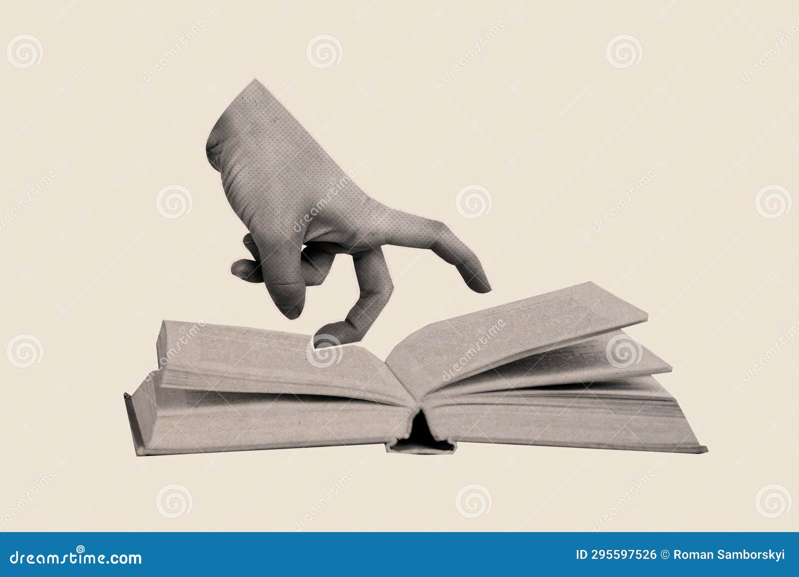 Creative Abstract Collage of Library Concept Human Fingers Throwing ...