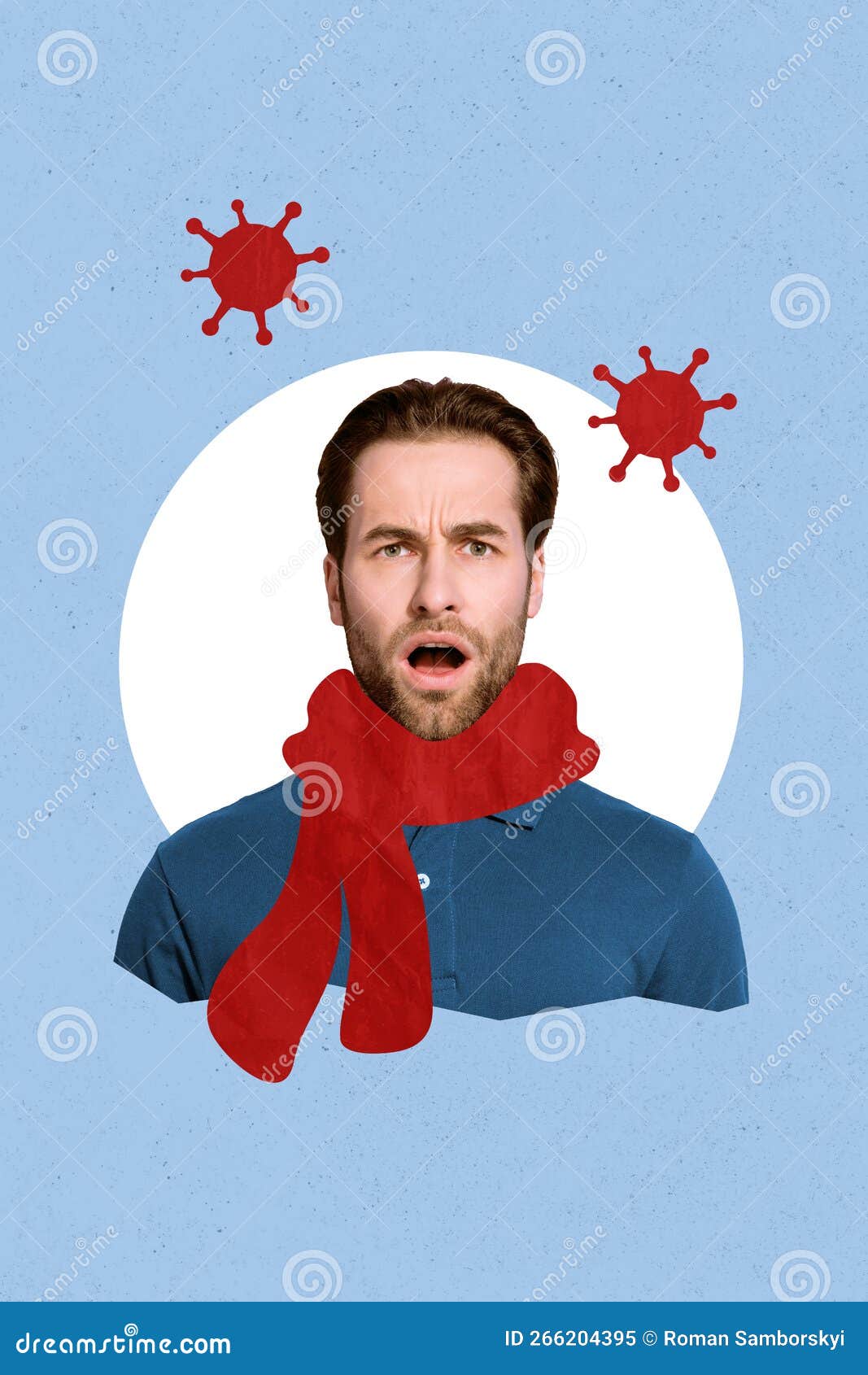 Creative Abstract Collage Template Graphics Image of Impressed Upset ...