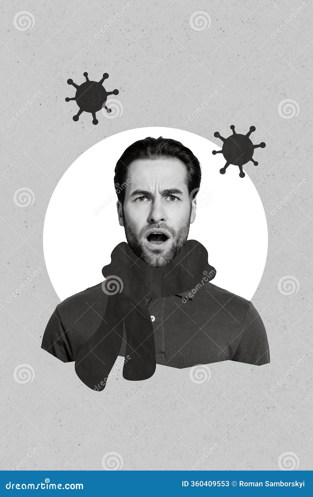 Creative Abstract Collage Template Graphics Image of Impressed Upset ...