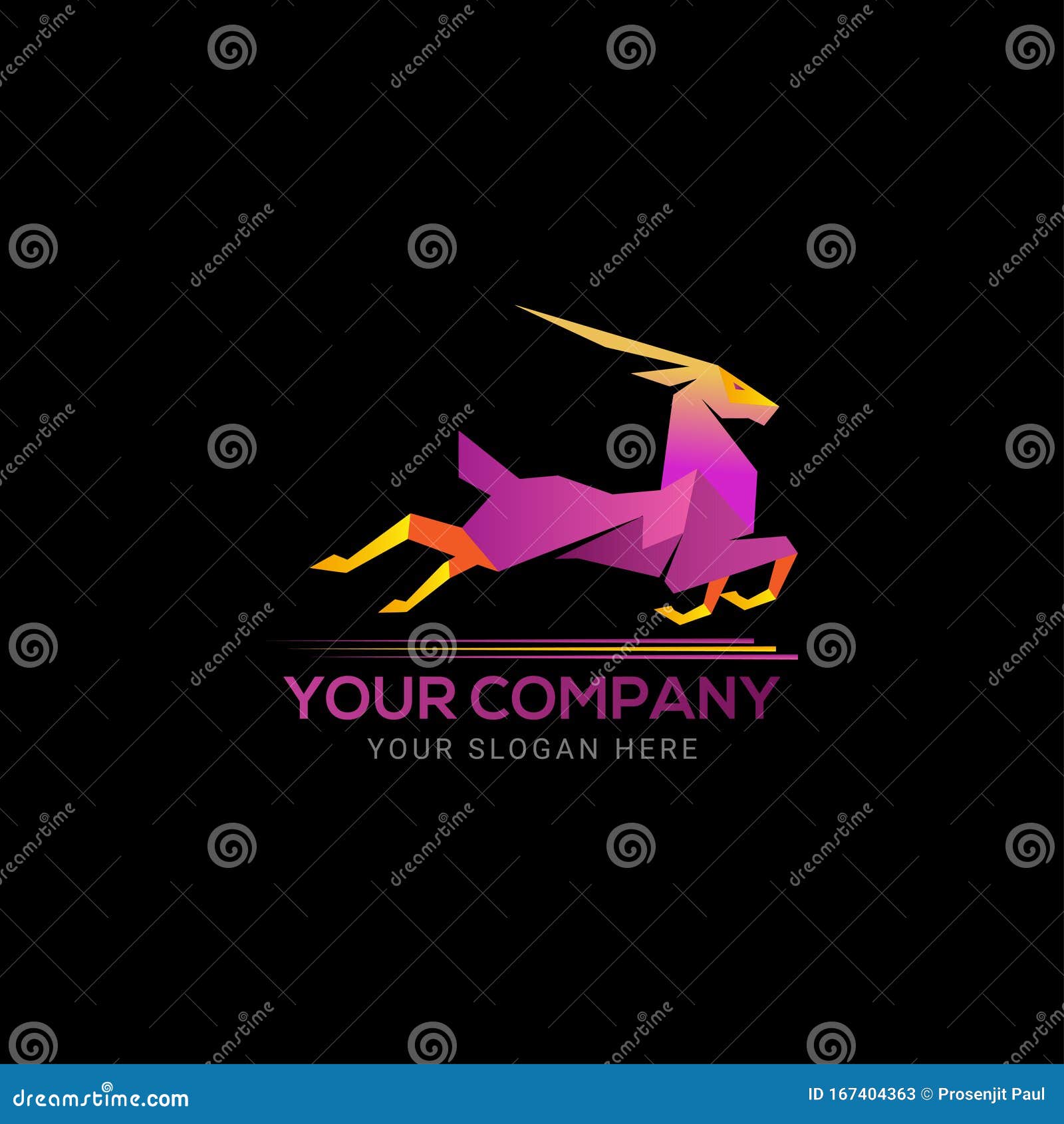 Creative Abstract Colorful Gazelle Logo Design Stock Vector ...