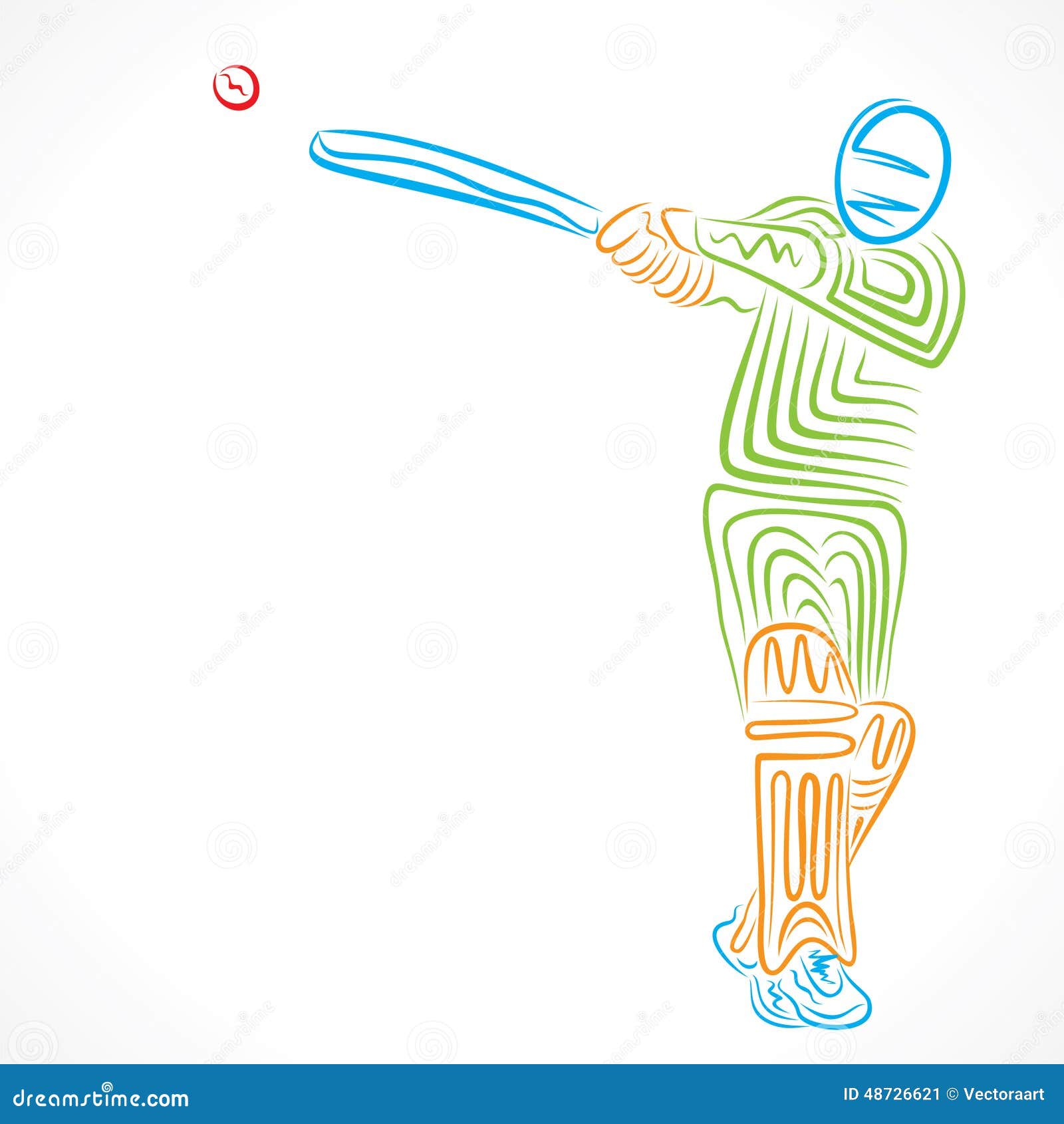 Creative Abstract Cricket Player Design by Brush Stroke Stock Vector ...