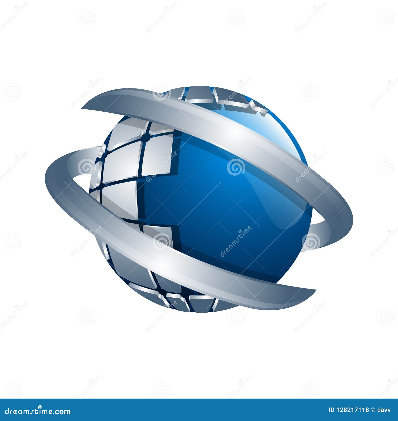 Creative Abstract 3d Pixel Sphere Vector Logo Design Template Element ...
