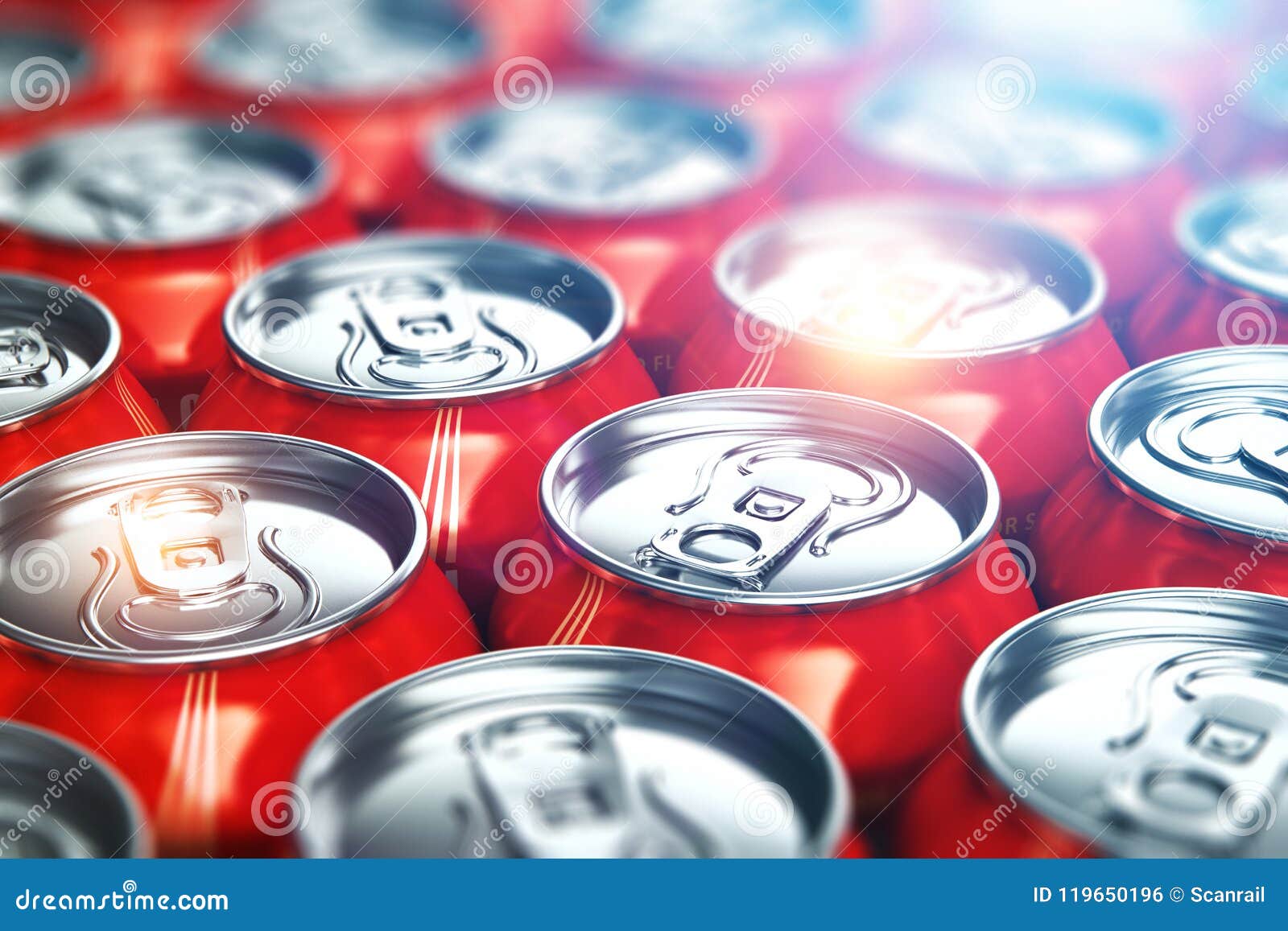 Metal Cans with Cola Refreshing Drinks Stock Illustration ...