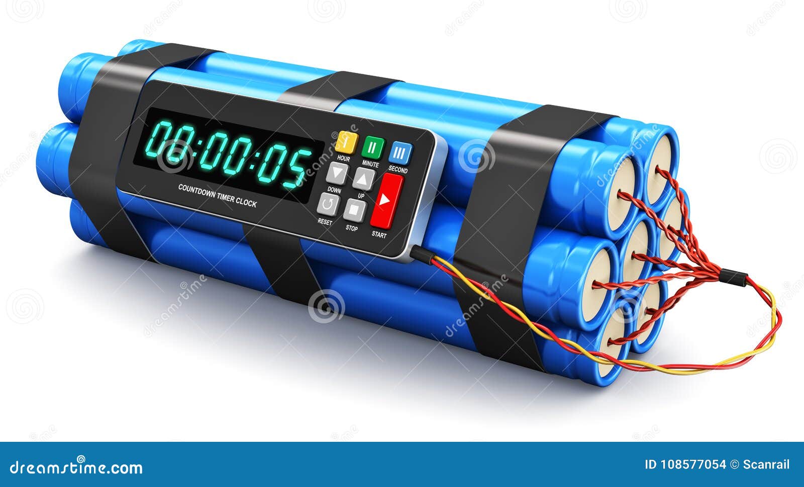 Time Bomb with Electronic Timer Clock Stock Illustration - Illustration ...