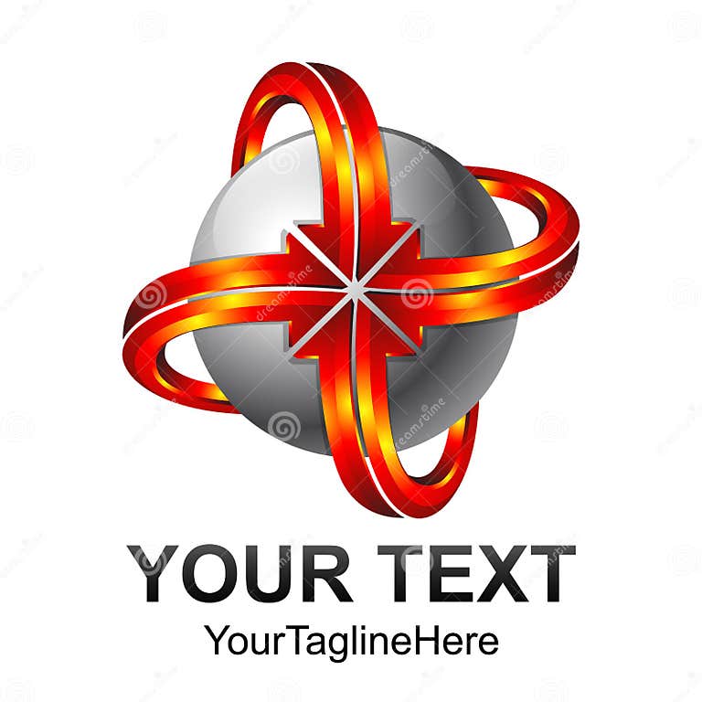 Creative Abstract 3d Sphere Arrow Vector Logo Design Template Element ...