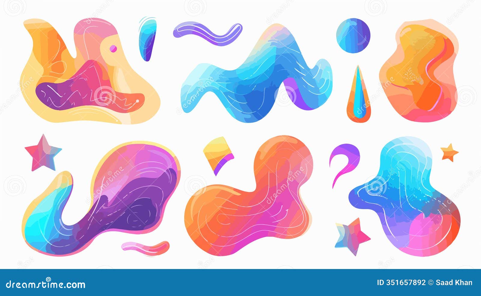 Creative Abstract Design Elements with Cute Shapes for Graphic Projects ...