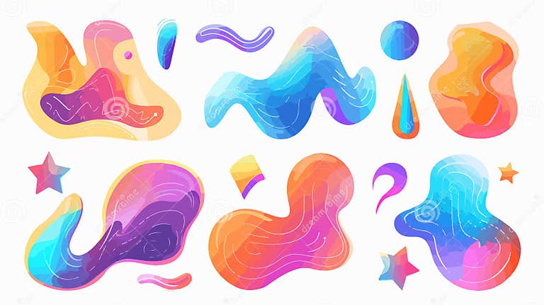 Creative Abstract Design Elements with Cute Shapes for Graphic Projects ...