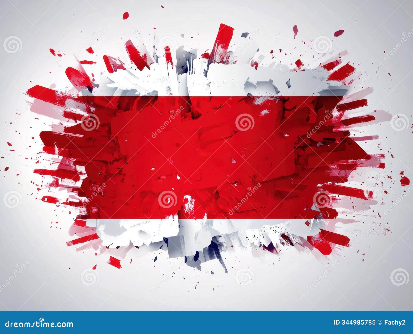 Splattered Red and White Flag on Grey Background Stock Illustration ...