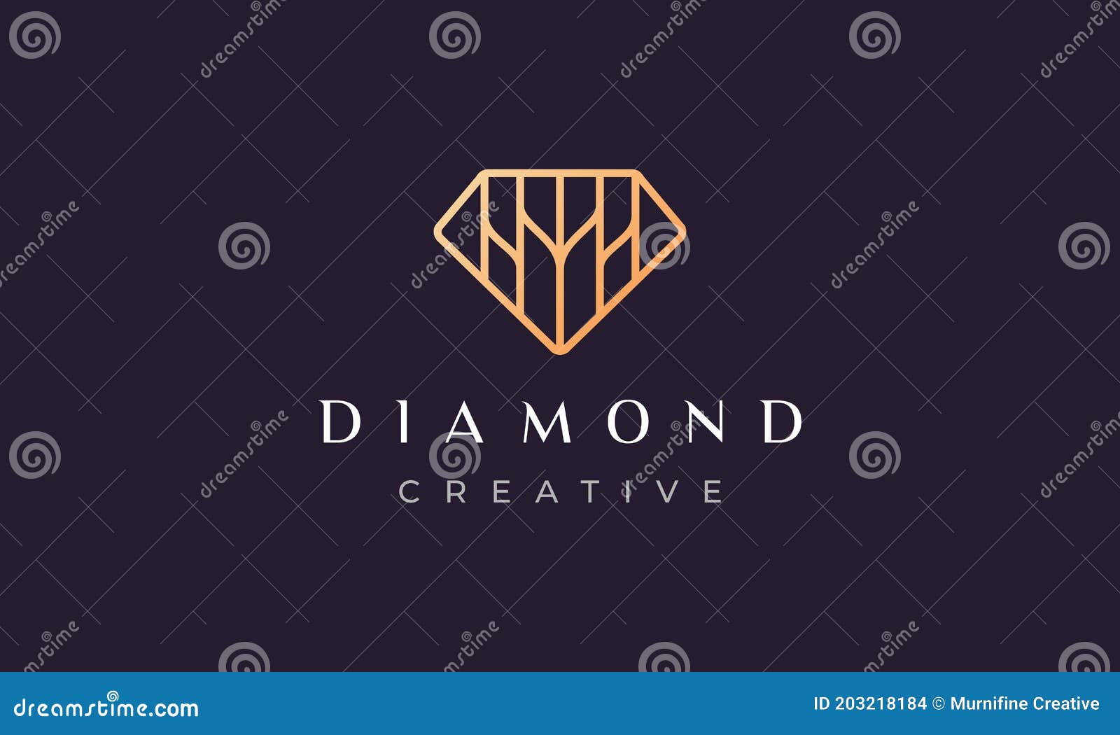 Creative Abstract Diamond Logo in Modern and Luxury Style with Gold ...