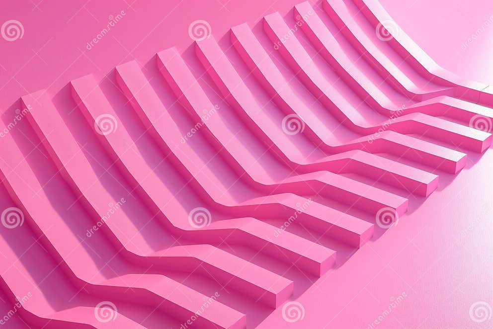 Creative Abstract Geometric Zigzag Lines in Chart Pattern on Pink ...