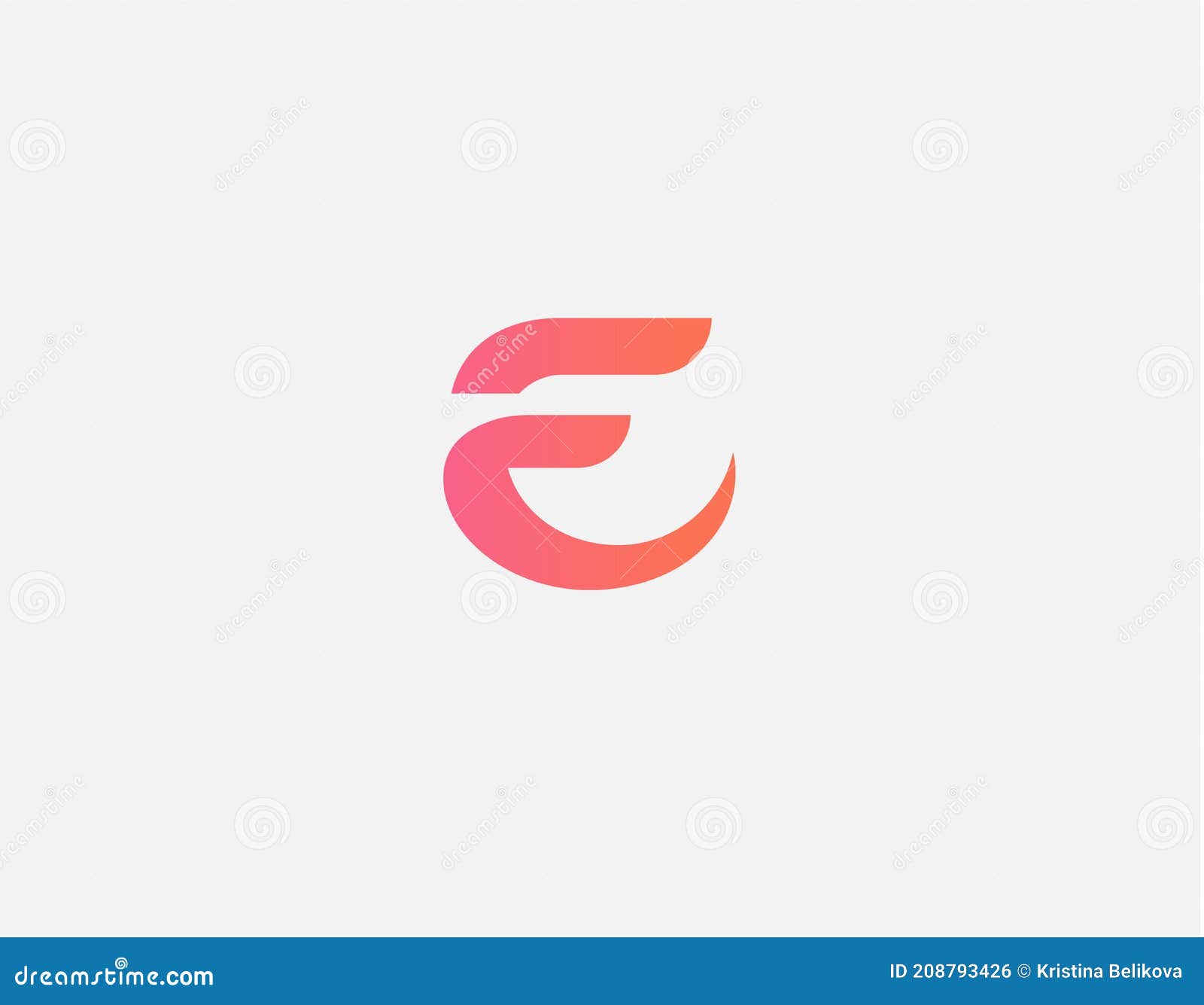 Abstract Gradient Pink Logo Icon Letter E for Your Company Typography ...