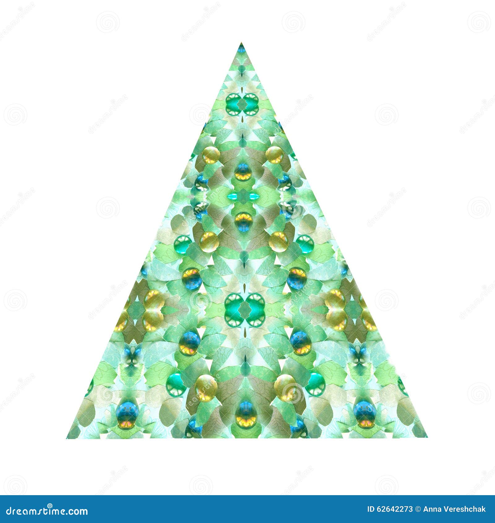 Creative Abstract Green Christmas Tree, Isolated on a White Background ...