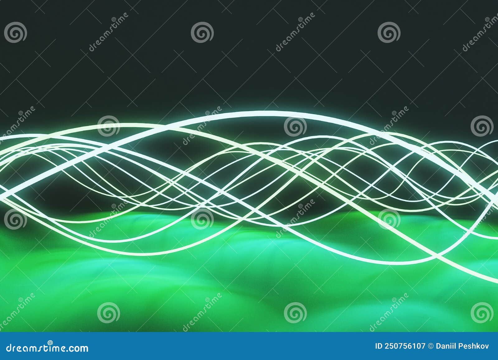 Creative Abstract Green Sound Wave Background. Stock Illustration ...