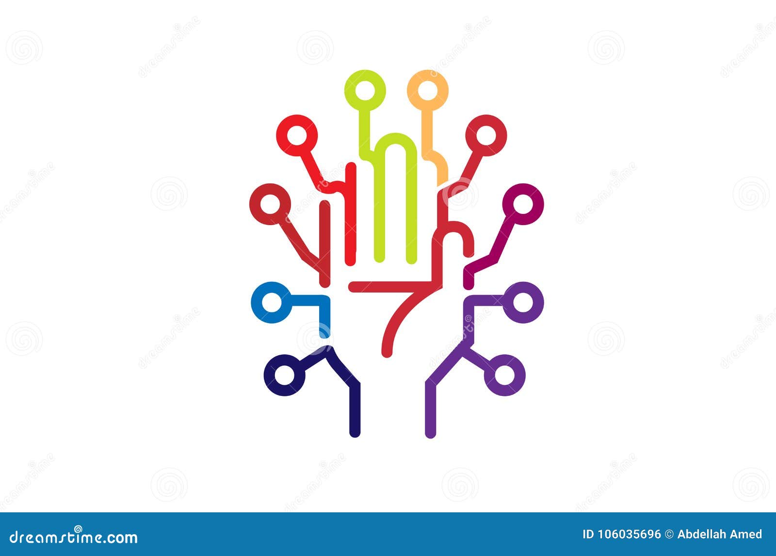 Creative Abstract Hand Technology Logo Vector Design Illustration Stock ...