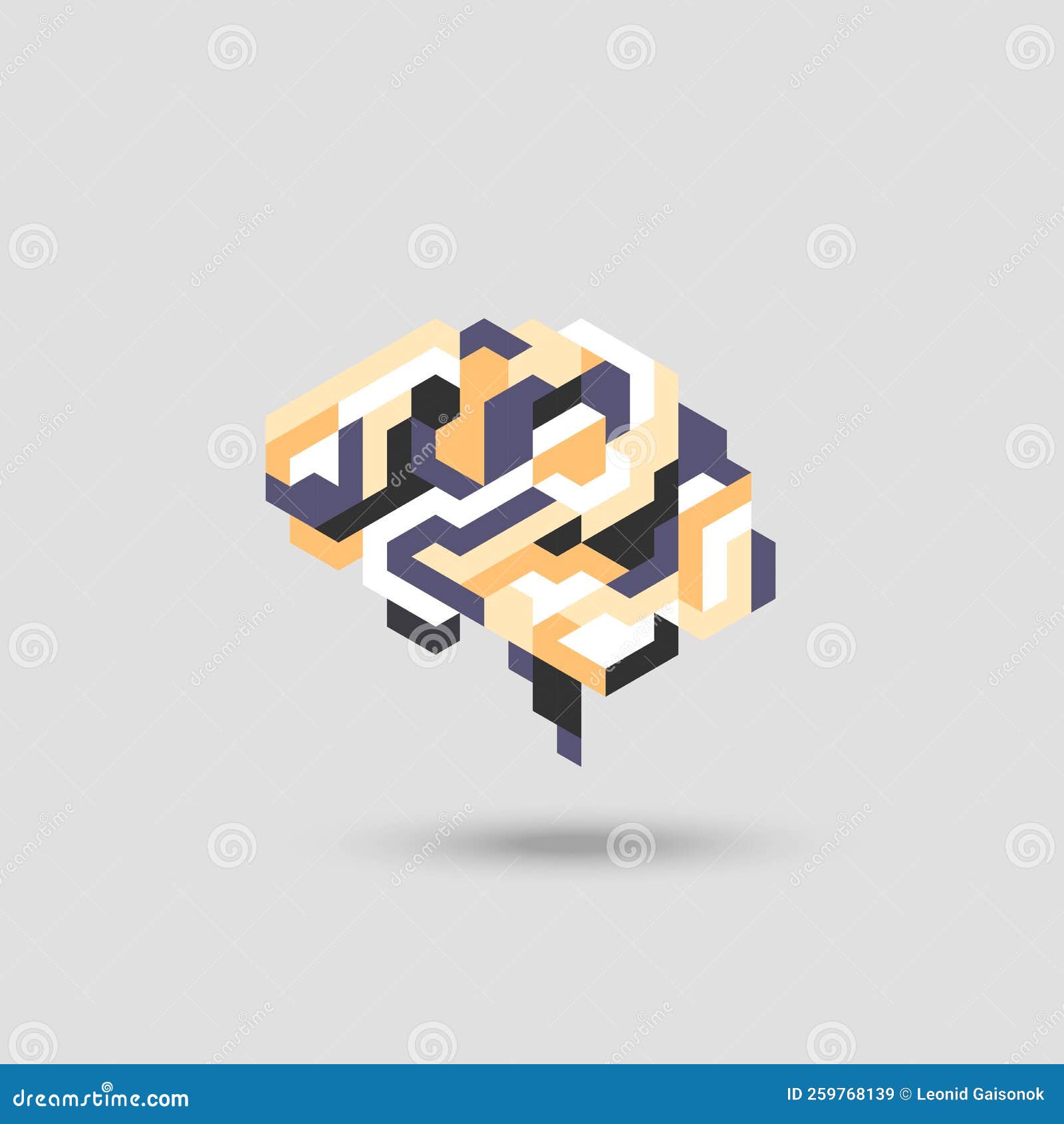 Creative Abstract Human Brain. Color Shapes Thoughts Stock Vector ...