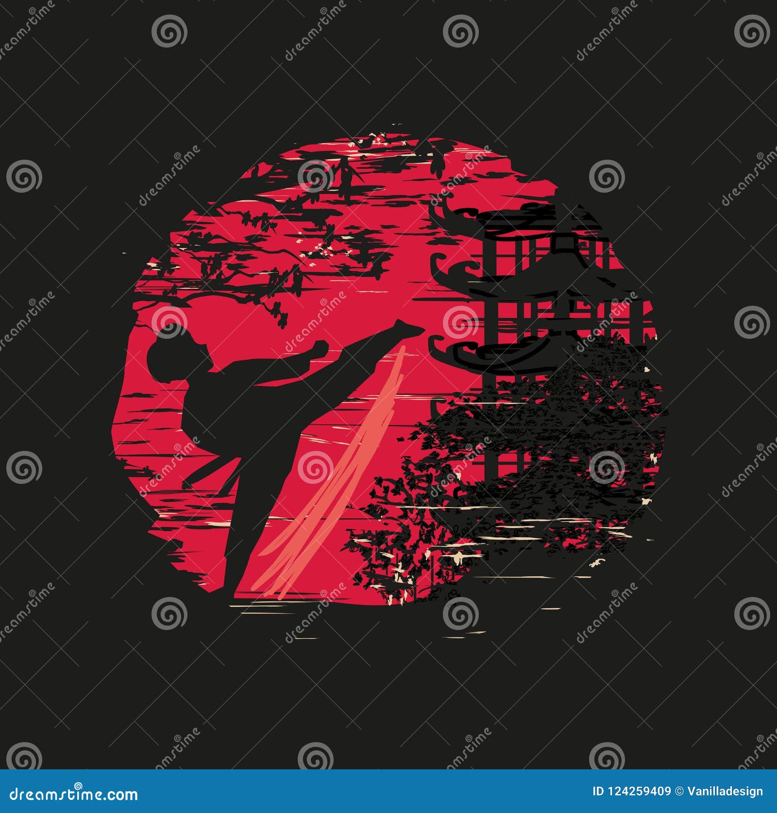 Abstract Illustration of Karate Fighter Stock Vector - Illustration of ...