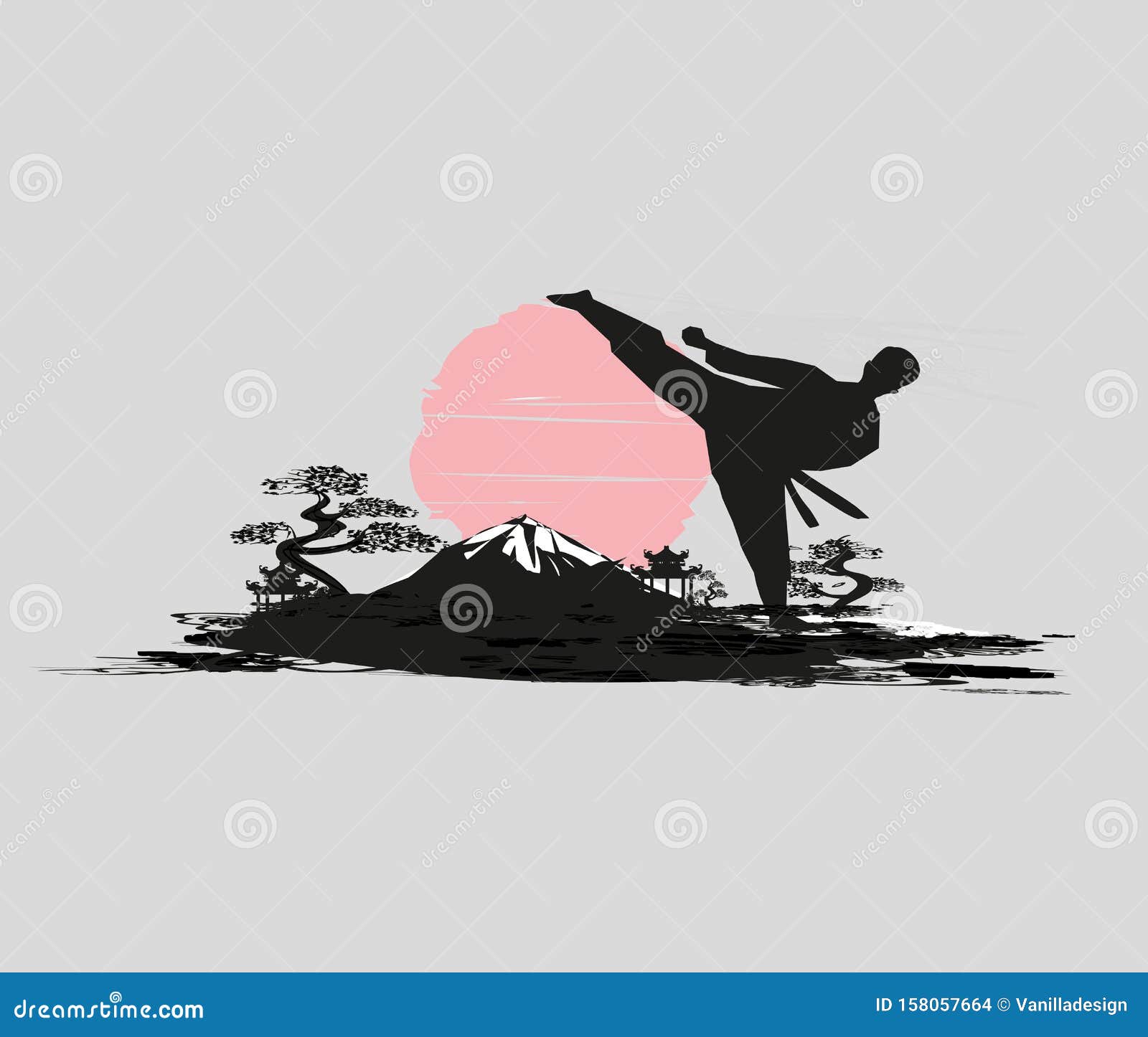 Creative Abstract Illustration of Karate Fighter Stock Vector ...