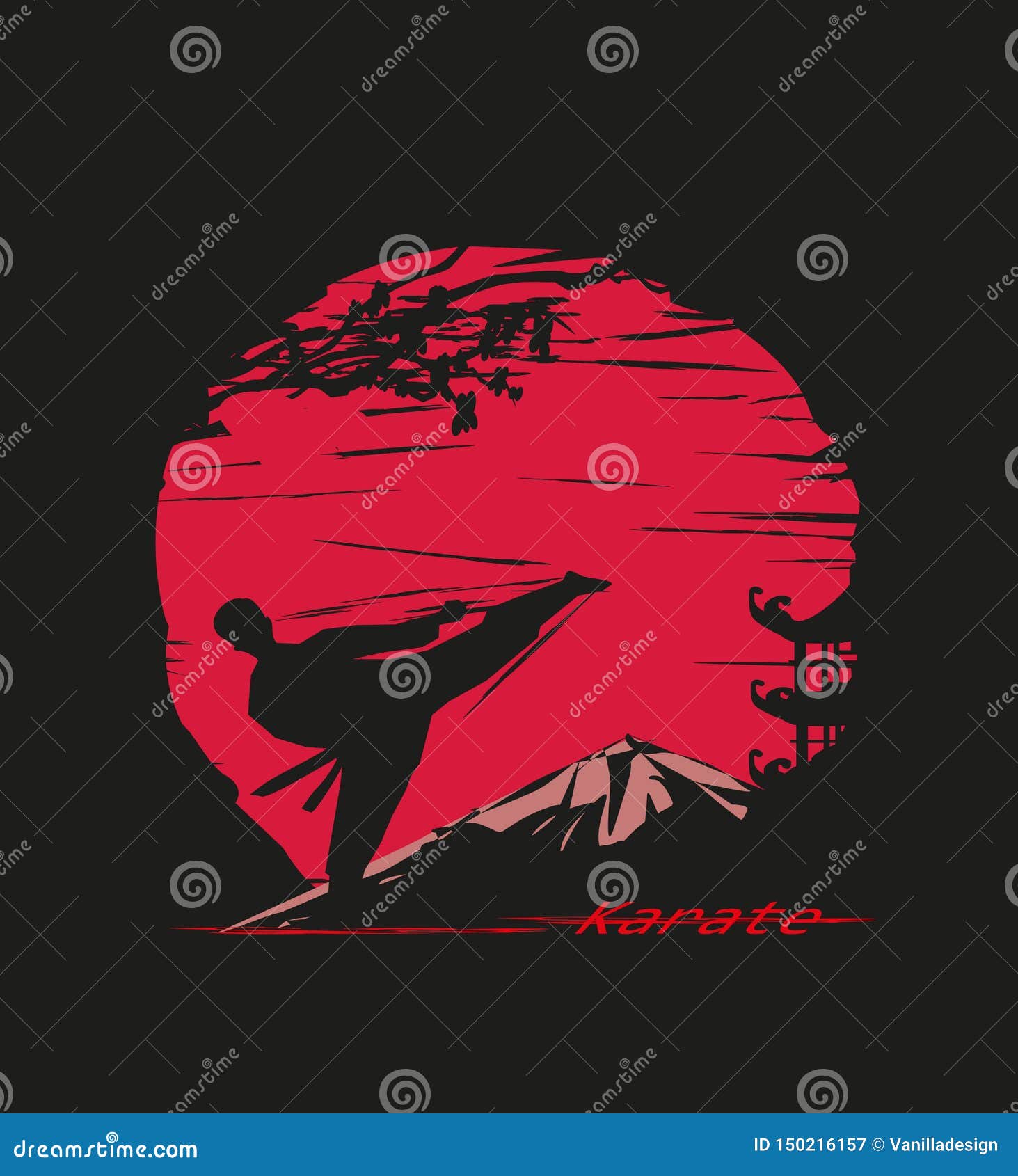 Creative Abstract Illustration of Karate Fighter Stock Vector ...