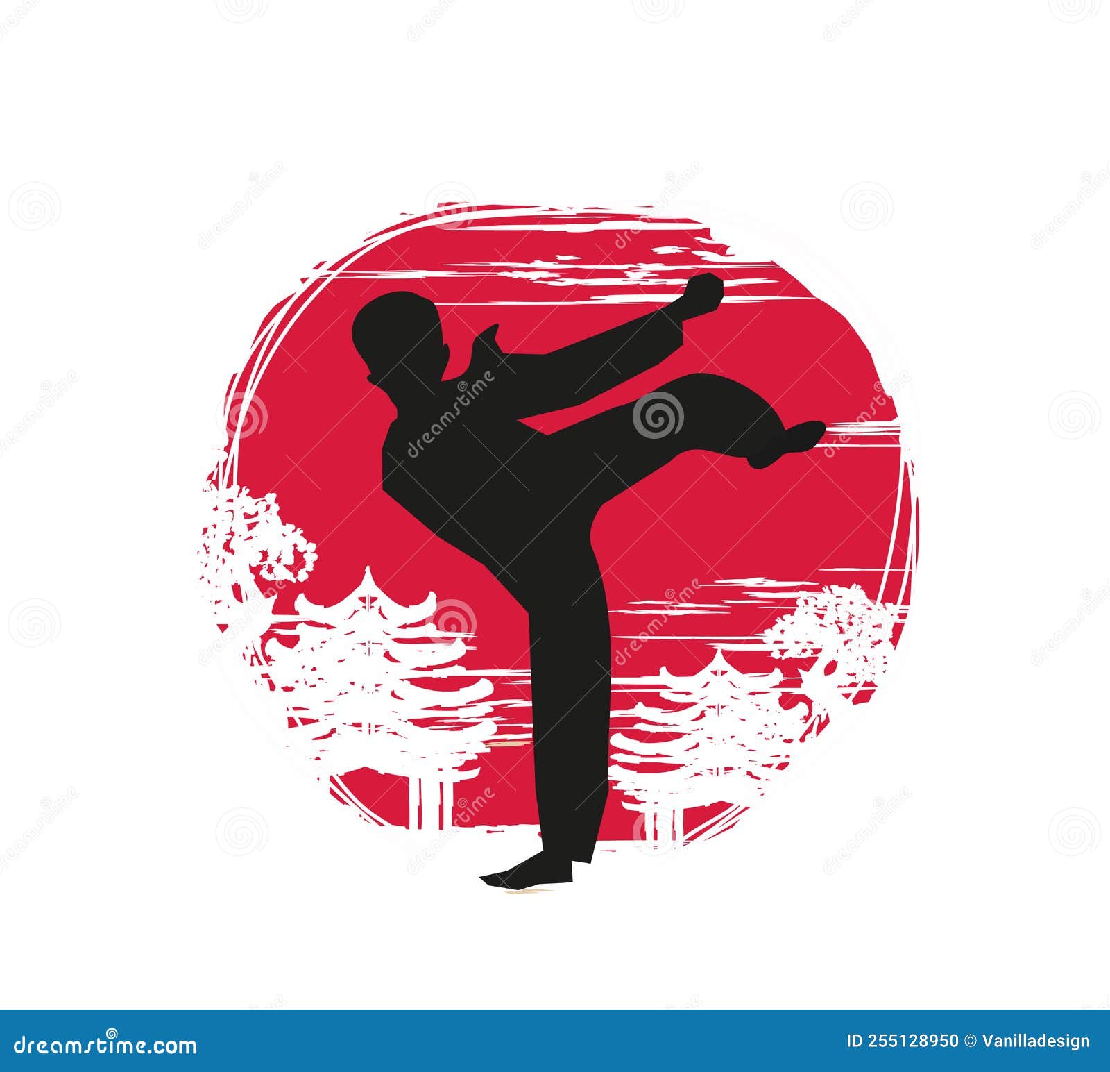 Creative Abstract Illustration of Karate Fighter Stock Vector ...