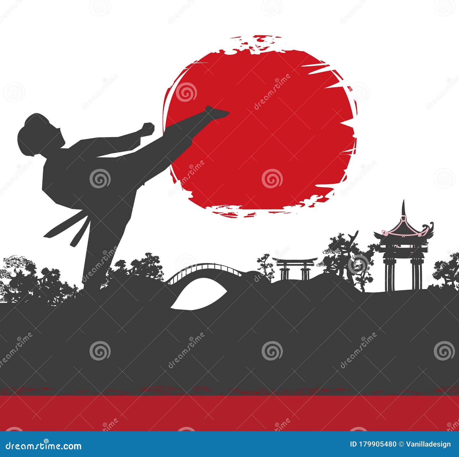 Creative Abstract Illustration of Karate Fighter Stock Vector ...