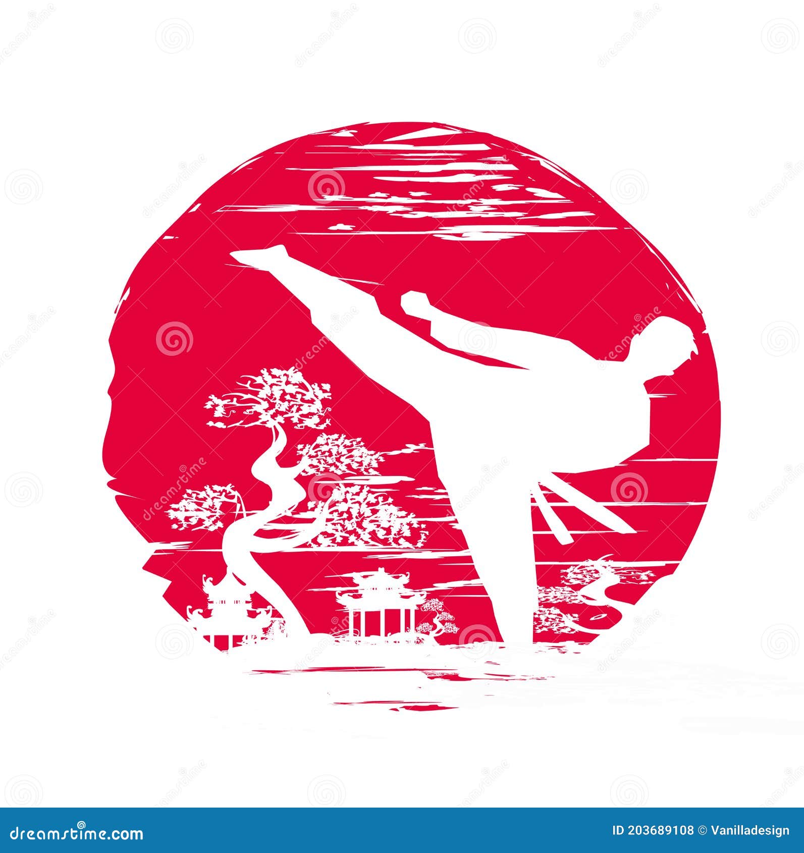Creative Abstract Illustration of Karate Fighter Stock Vector ...